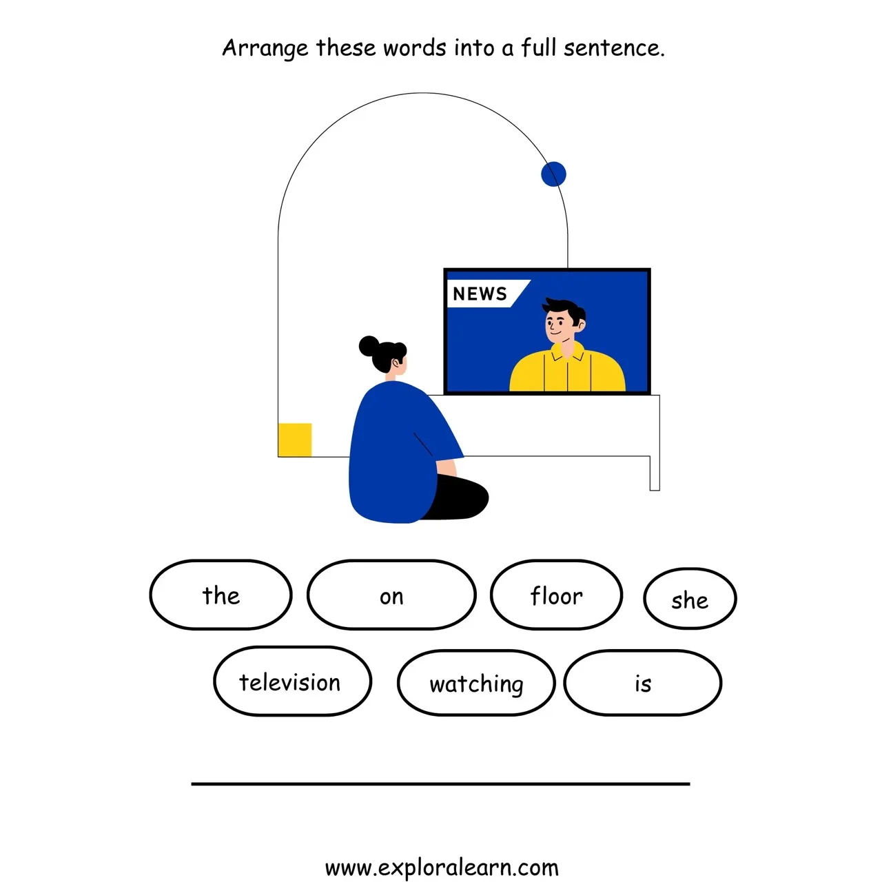 Free Exploralearn Worksheets, Reading Workheets,Arrange Words