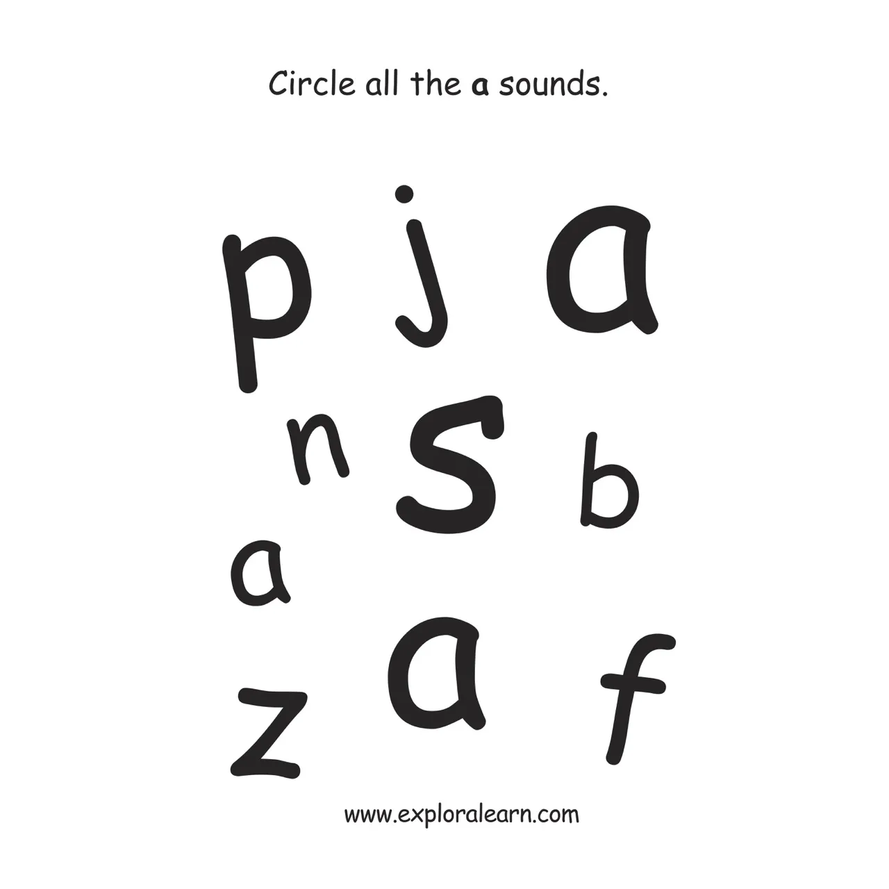 Free Exploralearn Worksheets, beginning sound worksheet