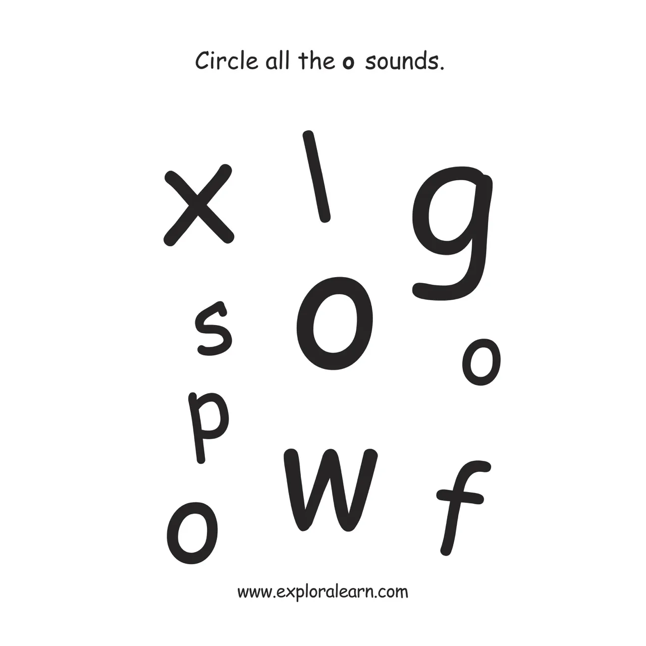 Free Exploralearn Worksheets, beginning sound worksheet