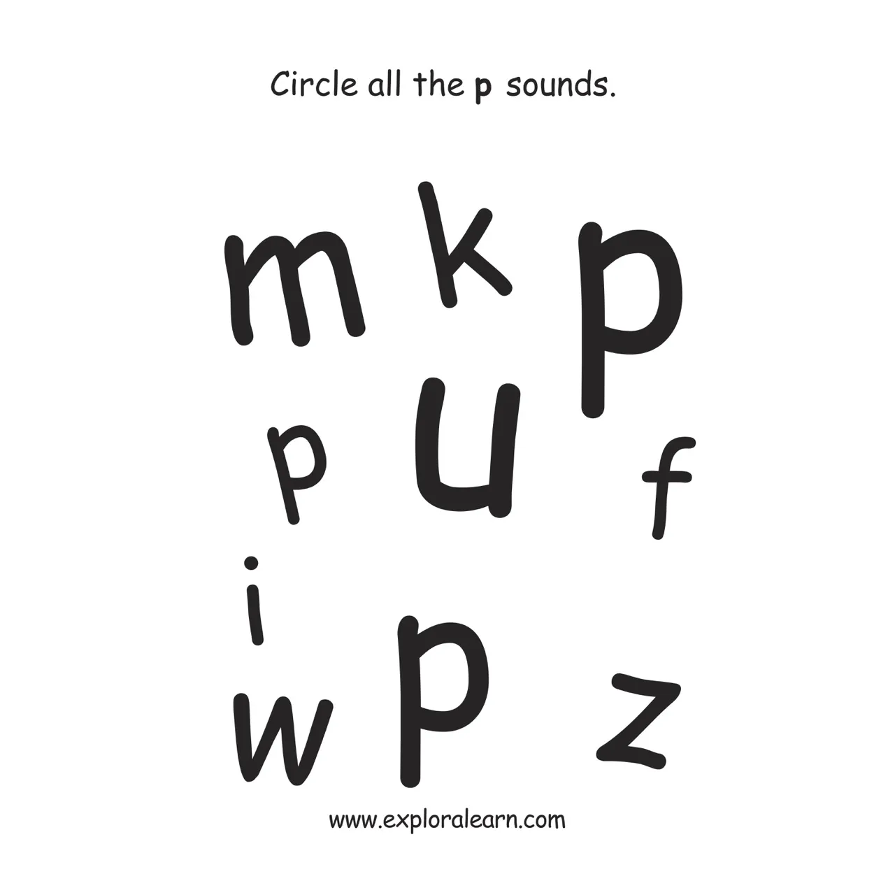 Free Exploralearn Worksheets, beginning sound worksheet