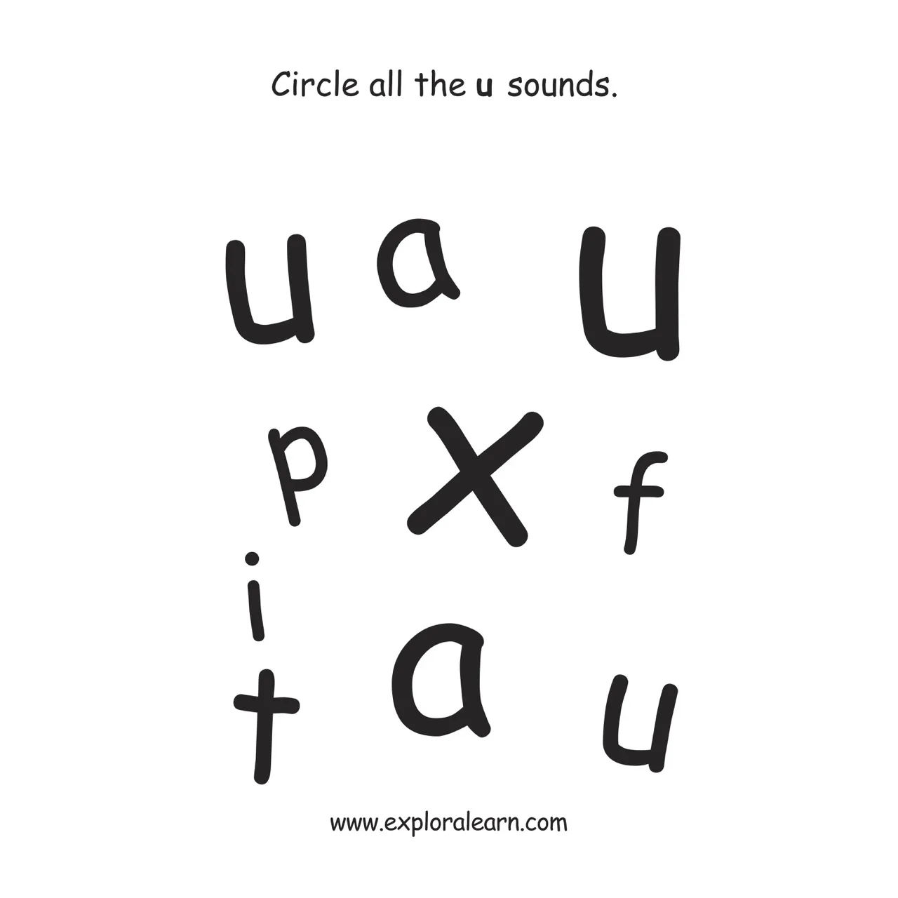 Free Exploralearn Worksheets, beginning sound worksheet