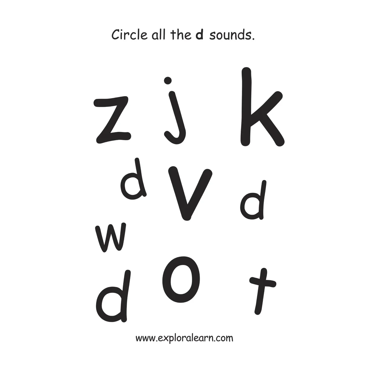 Free Exploralearn Worksheets, beginning sound worksheet