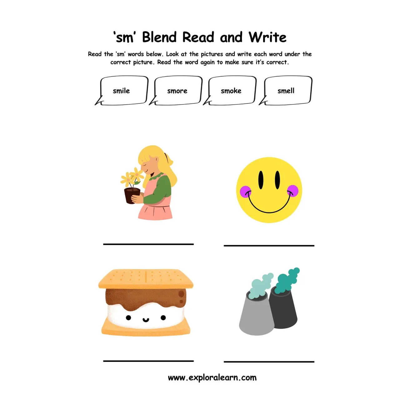 Free Exploralearn Worksheets Consonant Blends Practice Worksheet