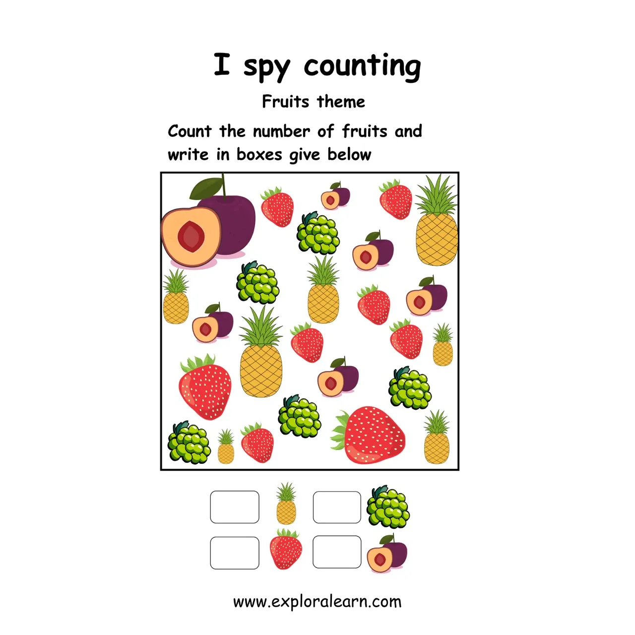 Free Exploralearn Worksheets, Counting worksheet