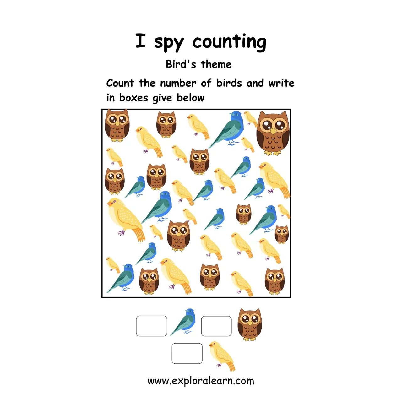 Free Exploralearn Worksheets, Counting worksheet