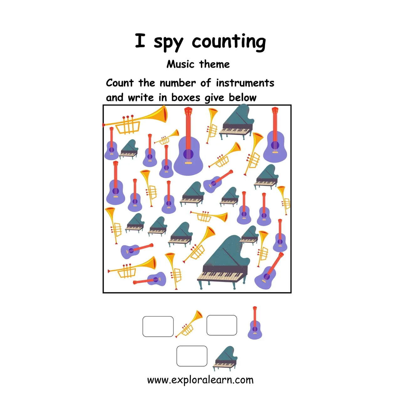 Free Exploralearn Worksheets, Counting worksheet