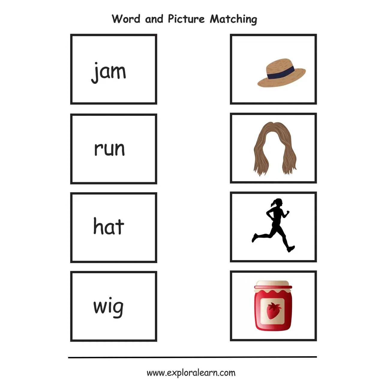 Free Exploralearn Worksheets, CVC Practice Worksheet