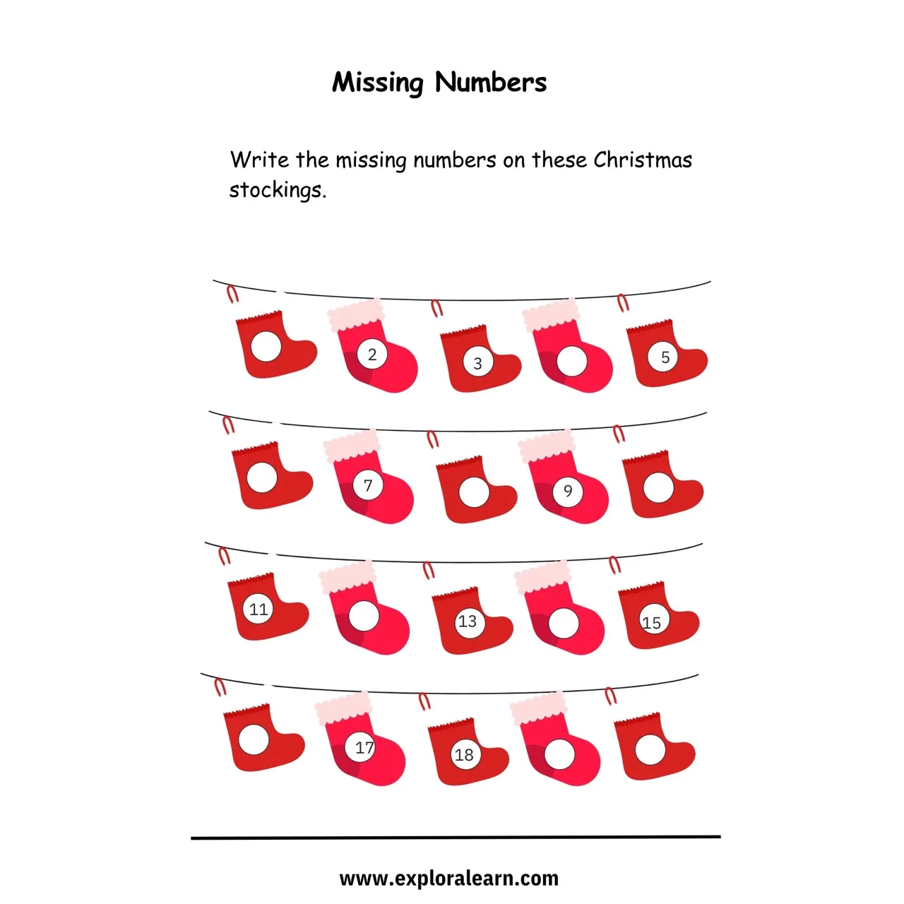 Free Exploralearn Worksheets Missing Number Sequence Worksheets