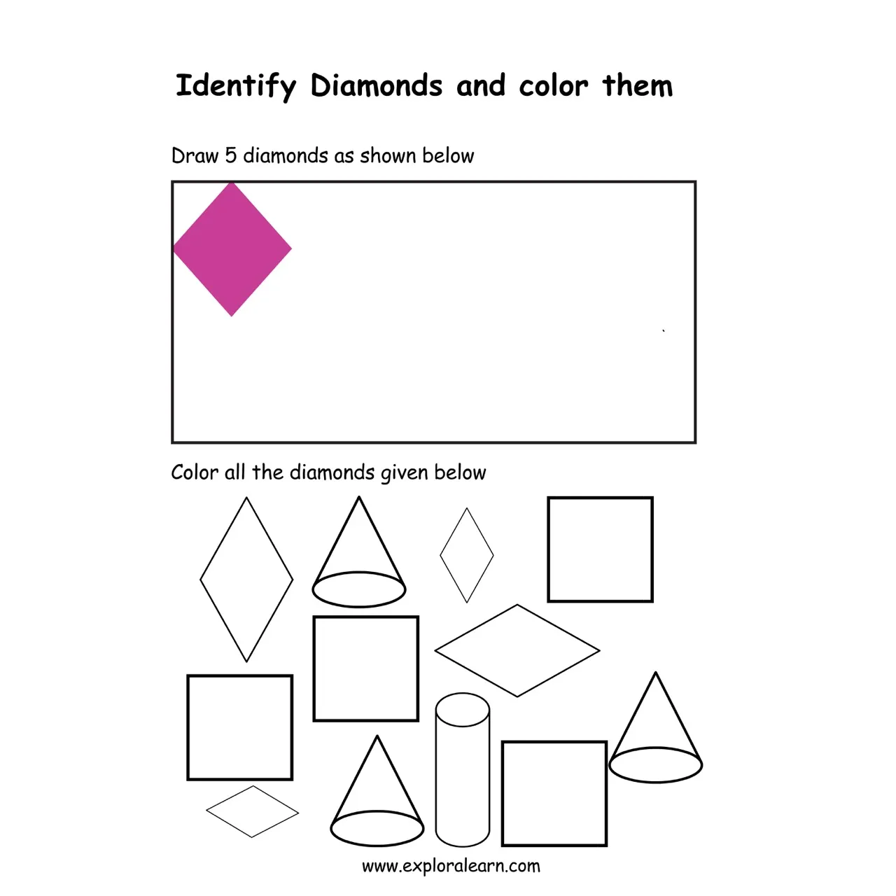 Free Printable Identifying Shapes Worksheets
