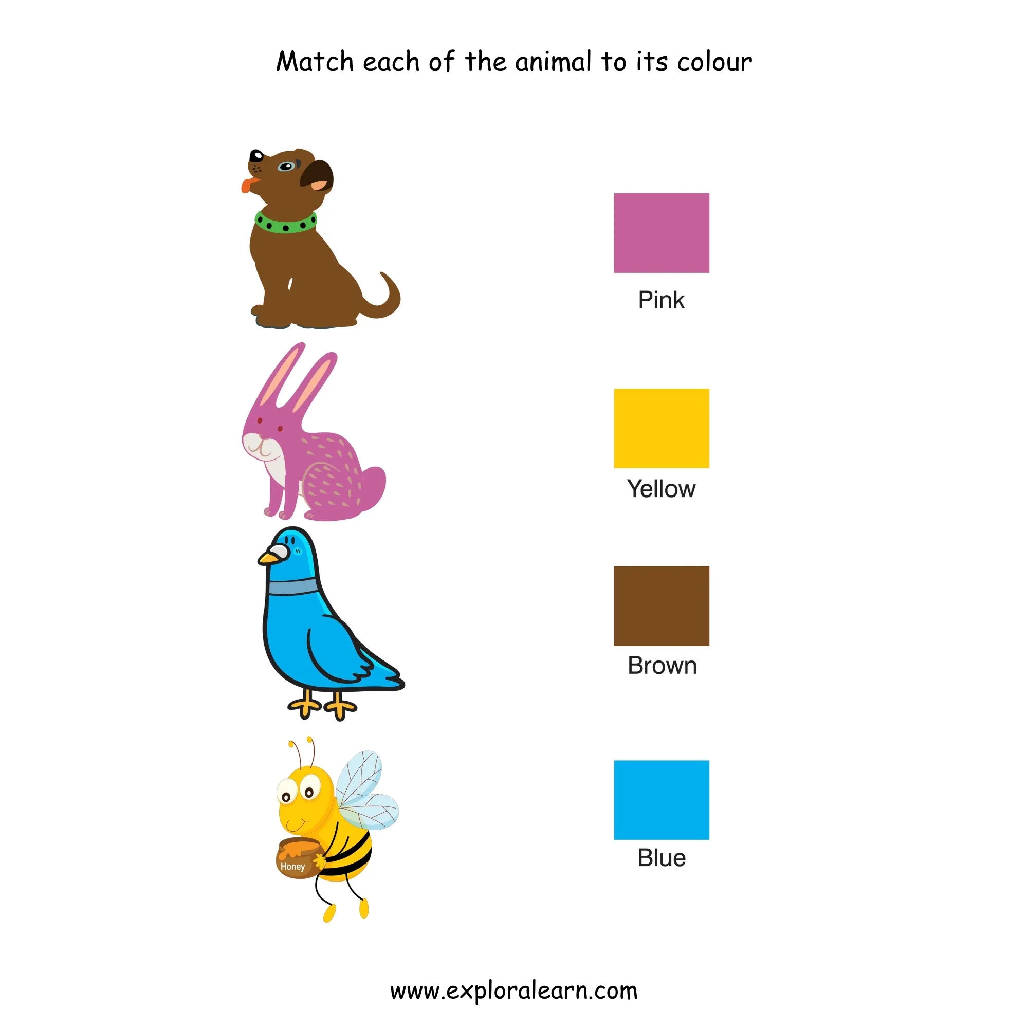 Free Exploralearn Worksheets, colour Identification worksheet