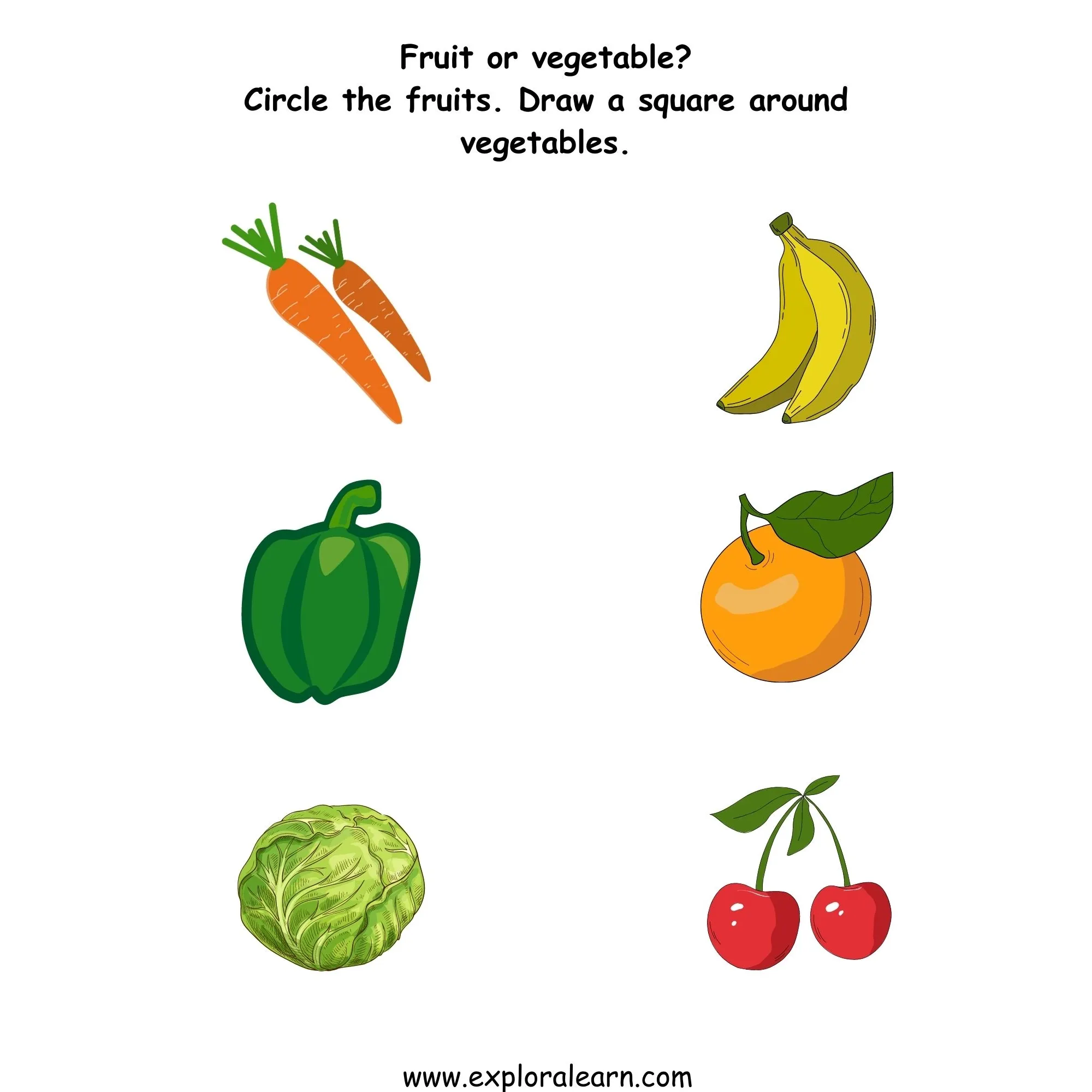 Free Exploralearn Worksheets Fruits And Vegetables Free Exploralearn Worksheets Fruits And Vegetables