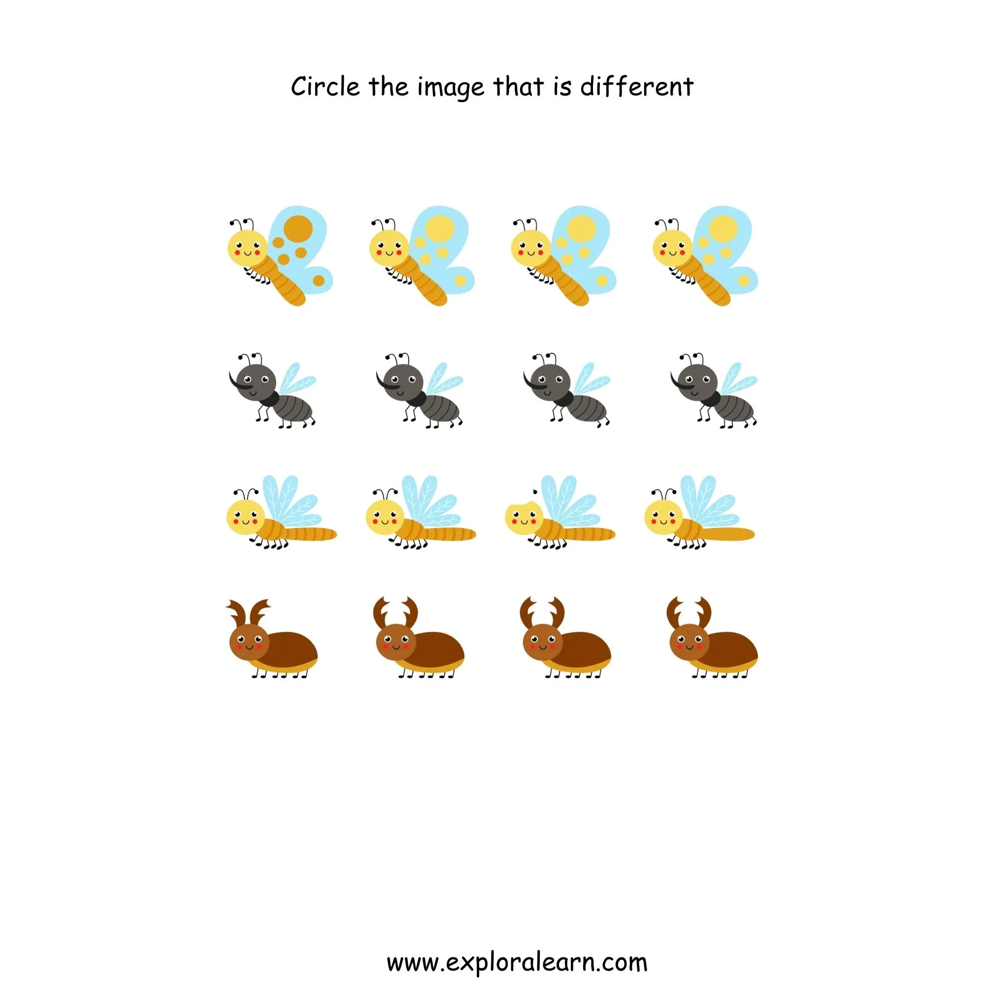 Free Exploralearn Worksheets Comparisons Worksheetssame And Different 6777