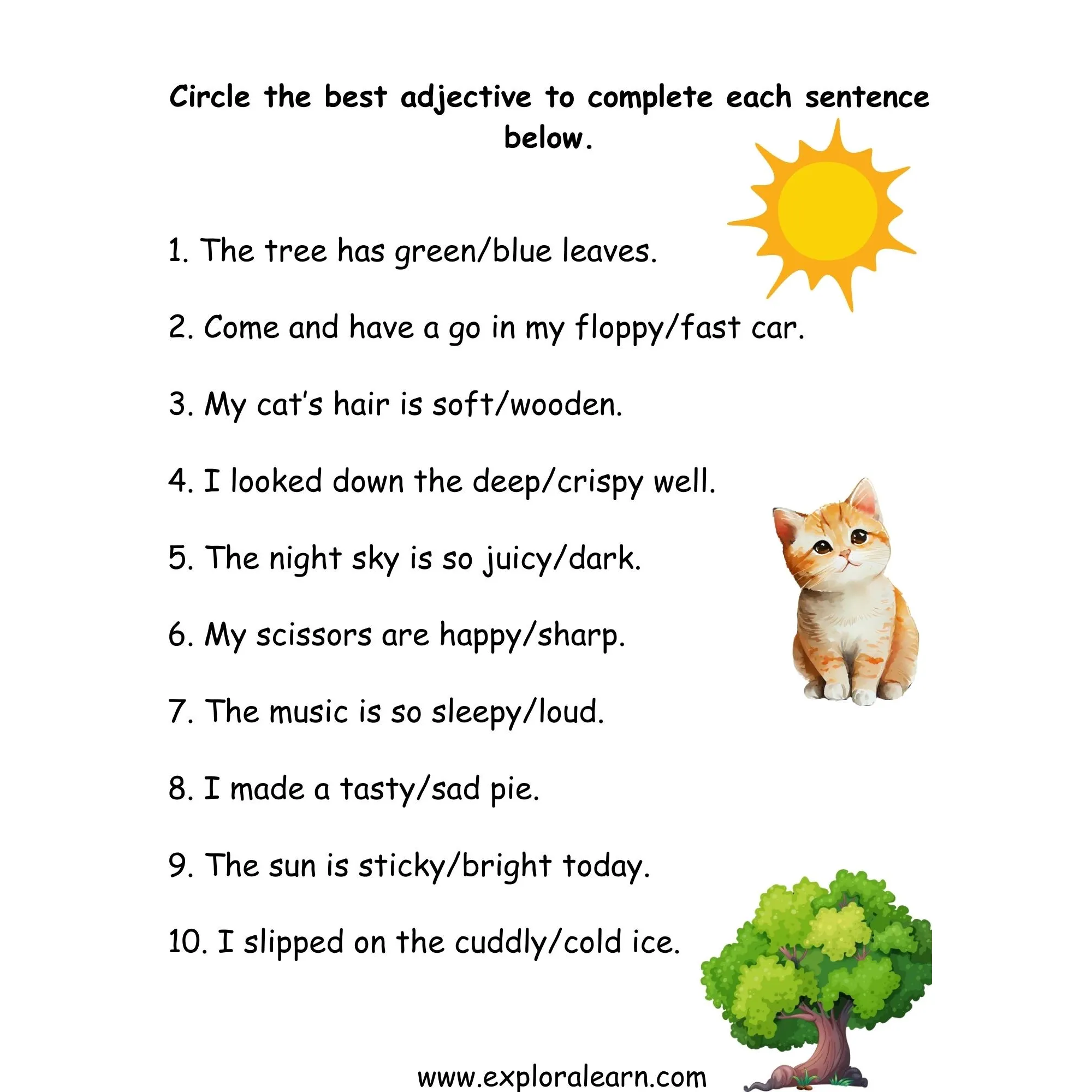 Free Exploralearn Worksheets, Class 1 English Grammar Worksheets ...