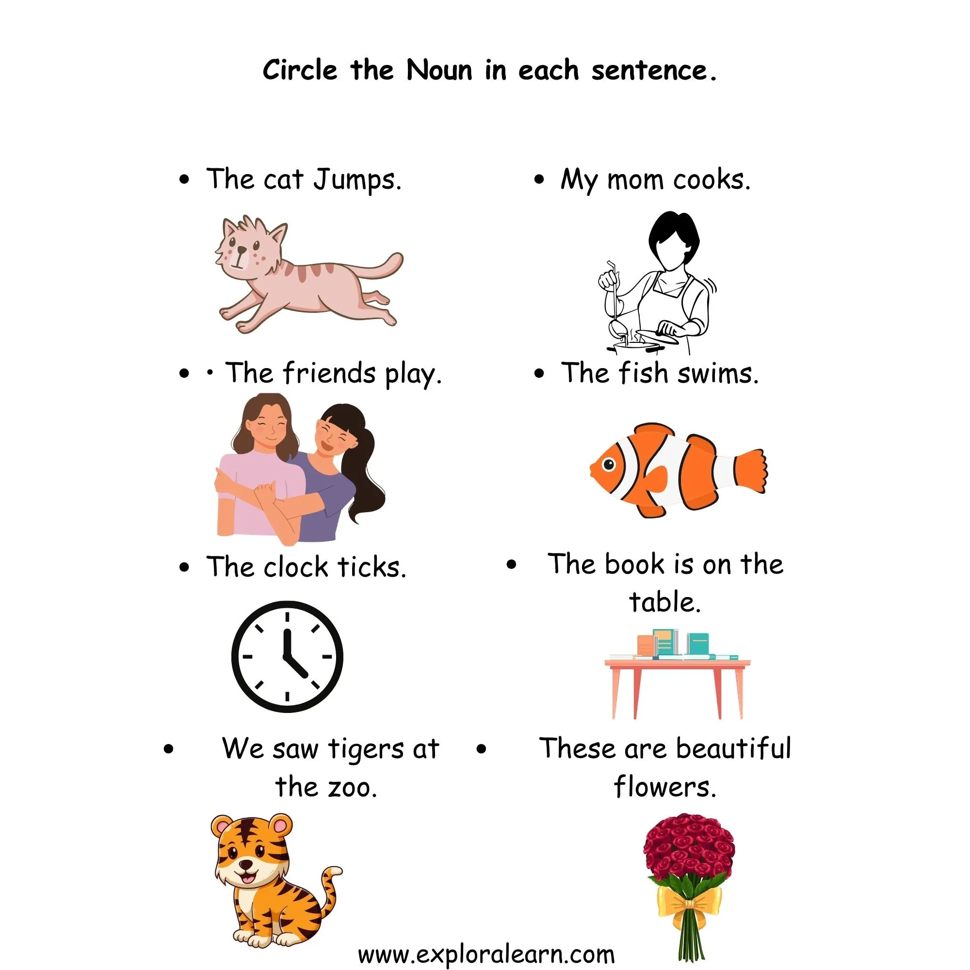 Free Exploralearn Worksheets, Class 1 English Grammar Worksheets ...