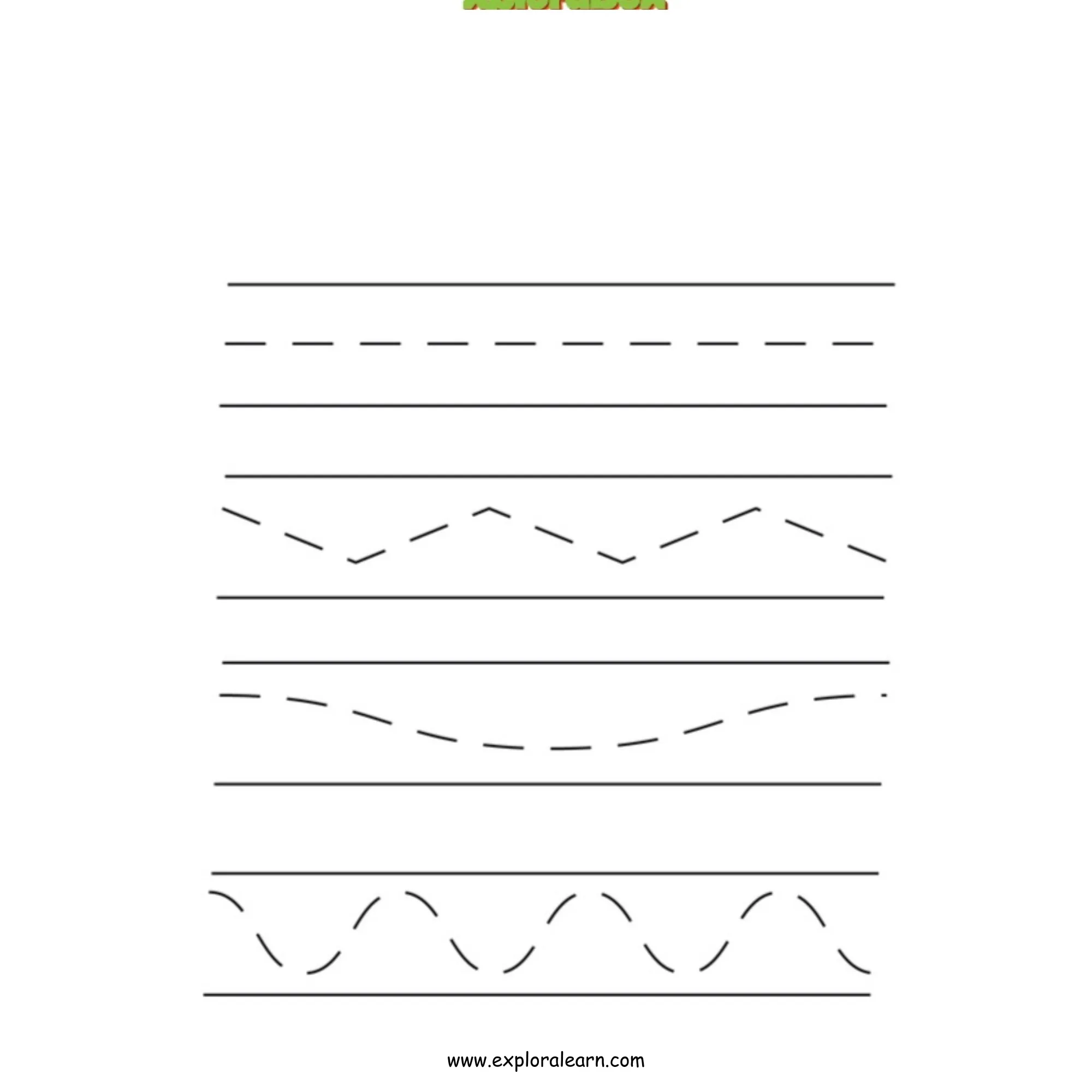 Free Exploralearn Worksheets, Mix Lines Practice worksheet.