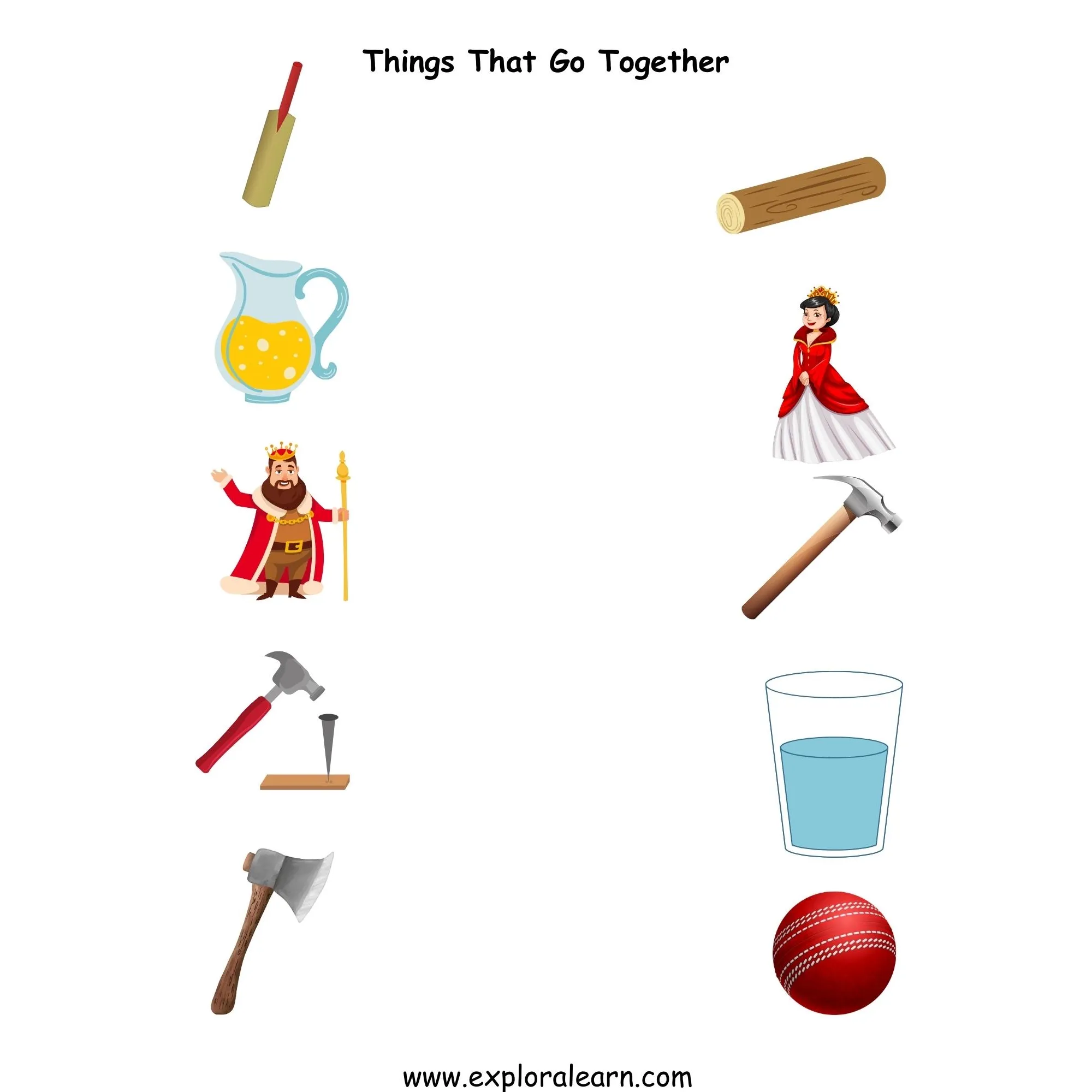 Free Exploralearn Worksheets, Things that Go Together Worksheets,Things ...