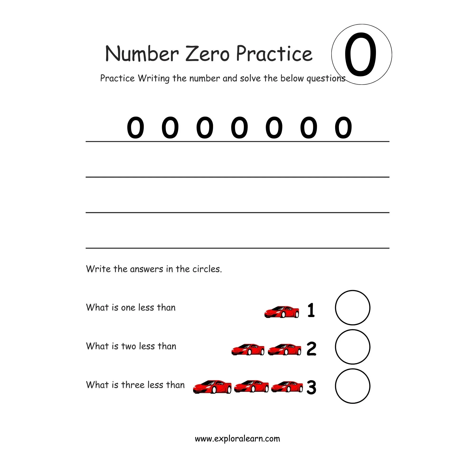 Free Exploralearn Worksheets, Number Writing Practice worksheet 0