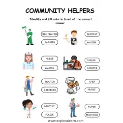 Free Exploralearn Worksheets, Community Helper Worksheets,Community ...