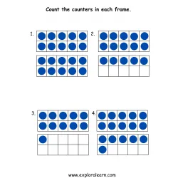 Free Exploralearn Worksheets, Class 1 Maths Worksheets,Frame Counting