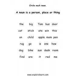 Free Exploralearn Worksheets, Class 1 English Grammar Worksheets ...