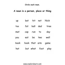 Free Exploralearn Worksheets, Class 1 English Grammar Worksheets ...