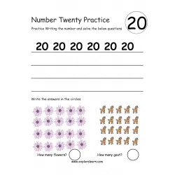 Free Exploralearn Worksheets, Number Writing Practice worksheet 20
