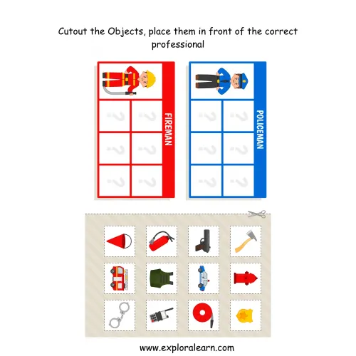 Free Exploralearn Worksheets, Community Helper Worksheets,Community ...