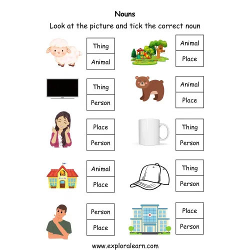 Free Exploralearn Worksheets, Class 1 English Grammar Worksheets ...