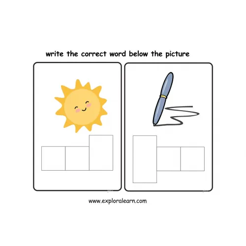 Free Exploralearn Worksheets, CVC Practice Worksheet