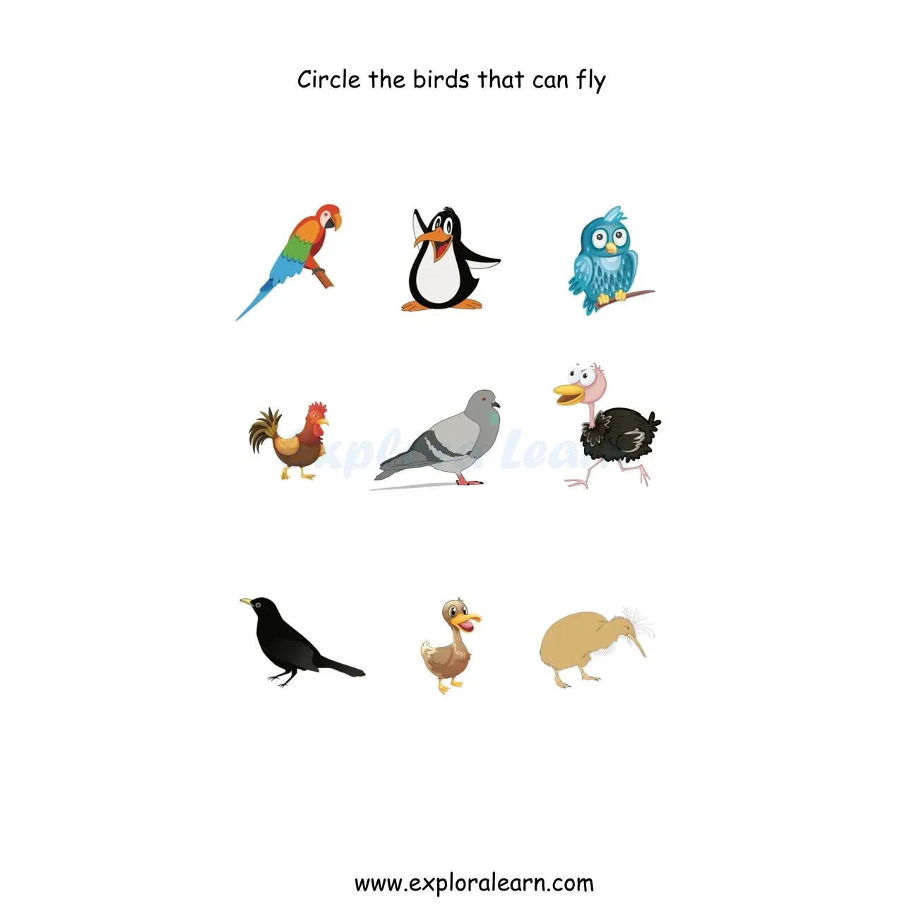 Free Exploralearn Worksheets, Animals Worksheets,Animal Identification