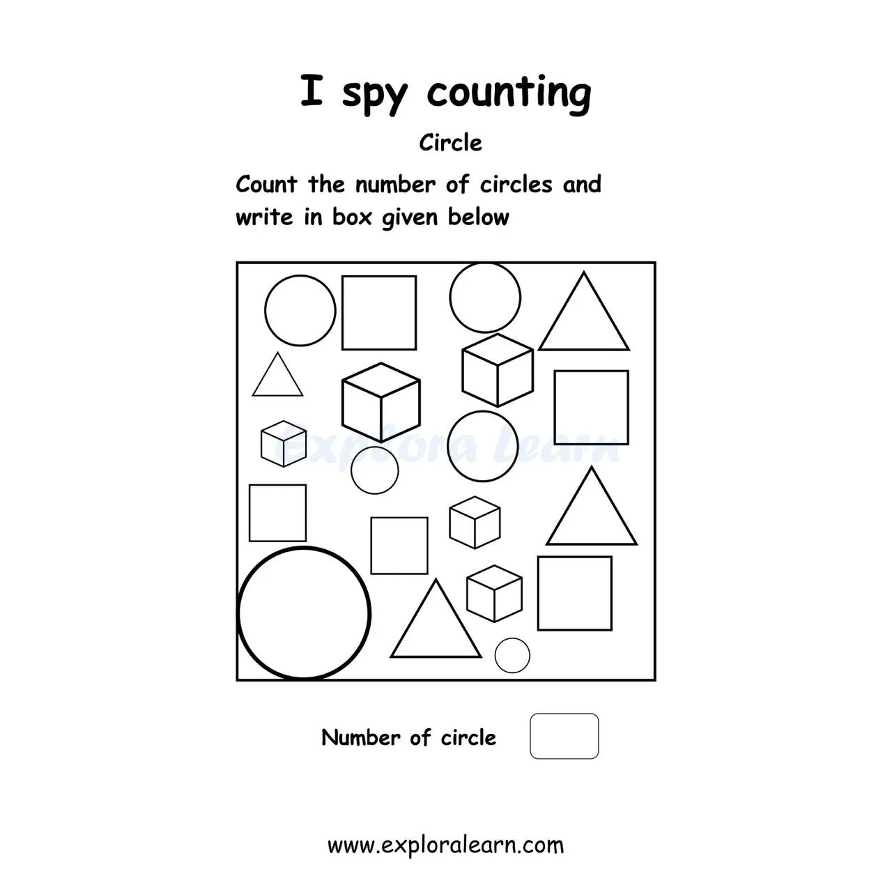 Free Exploralearn Worksheets, Shapes and Colours worksheet
