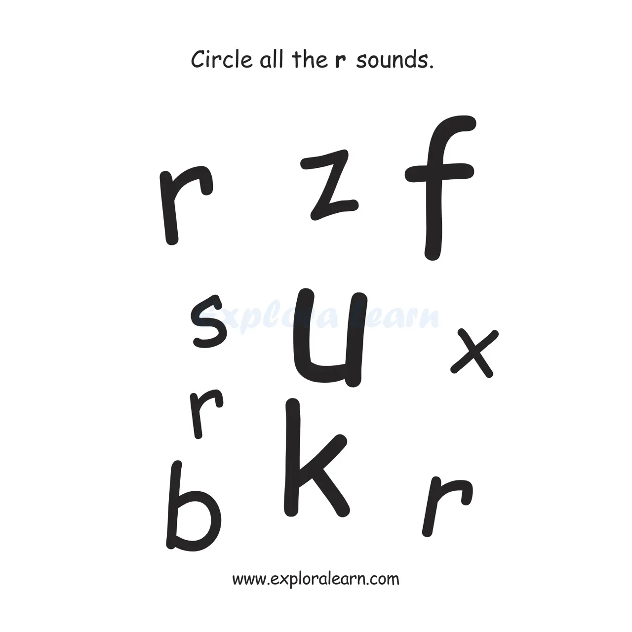 Free Exploralearn Worksheets, beginning sound worksheet