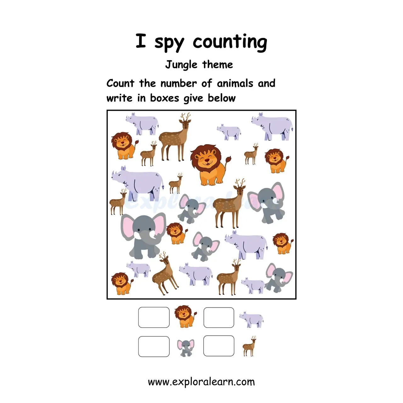 Free Exploralearn Worksheets, Counting worksheet