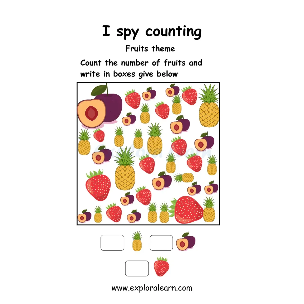 Free Exploralearn Worksheets, Counting worksheet
