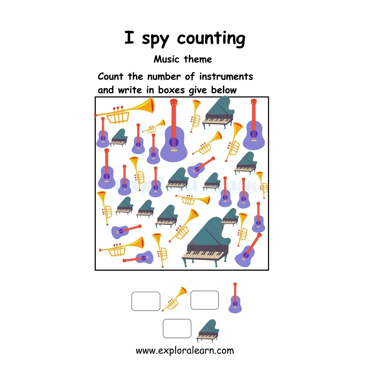 Free Exploralearn Worksheets, Counting worksheet