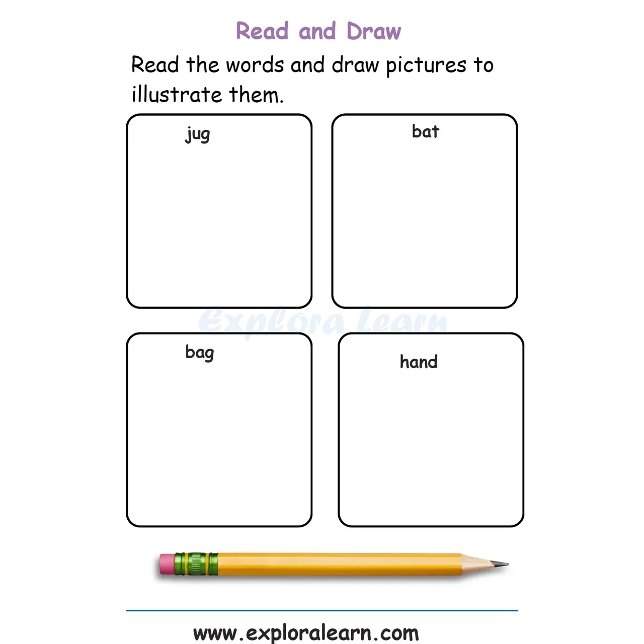 Free Exploralearn Worksheets, CVC Practice Worksheet