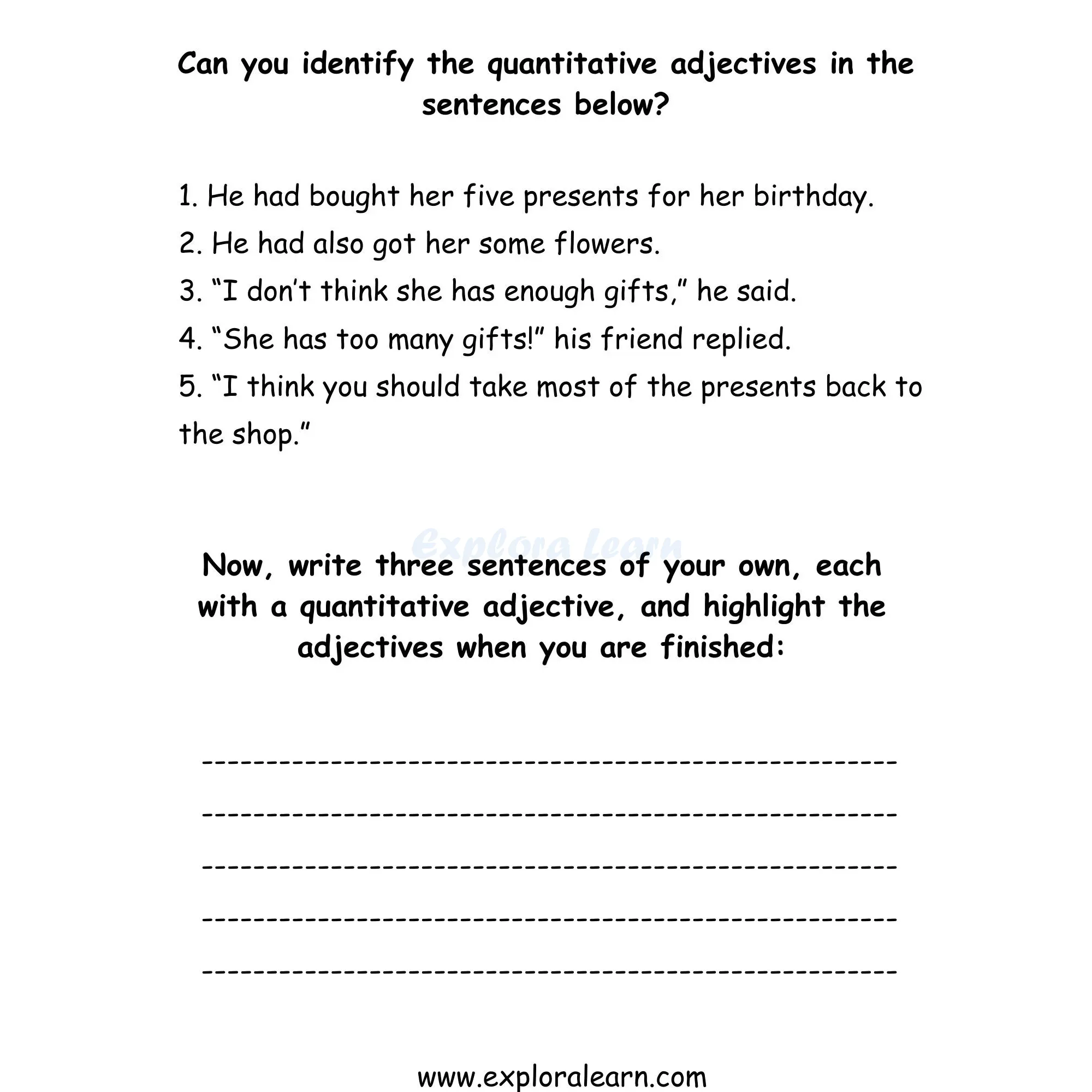 Free Exploralearn Worksheets, Class 1 English Grammar Worksheets ...