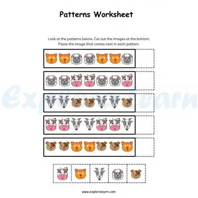 Free Exploralearn Worksheets, Logical Worksheets,Patterns Level 2