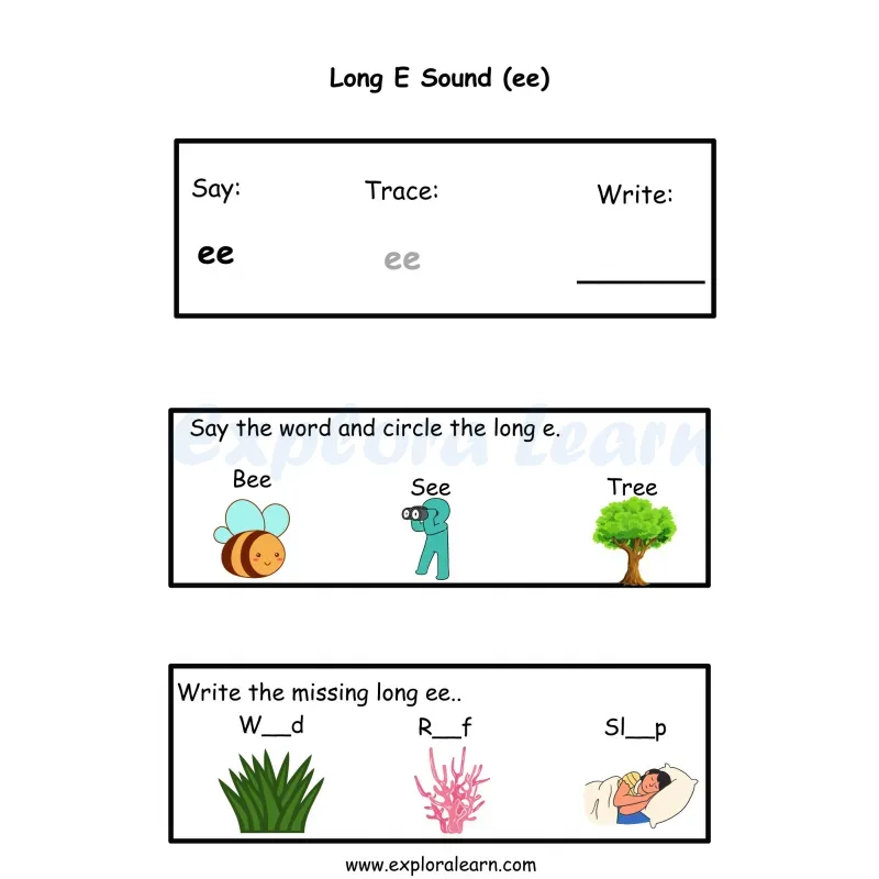 Free Exploralearn Worksheets, Short Vowel Practice Worksheet