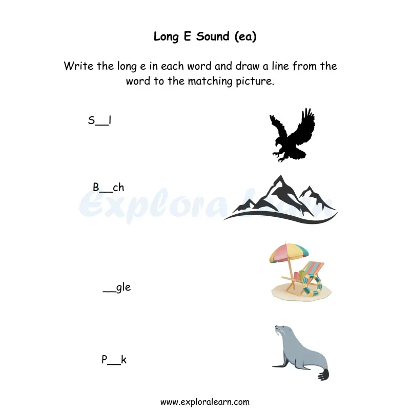 Free Exploralearn Worksheets, Short Vowel Practice Worksheet