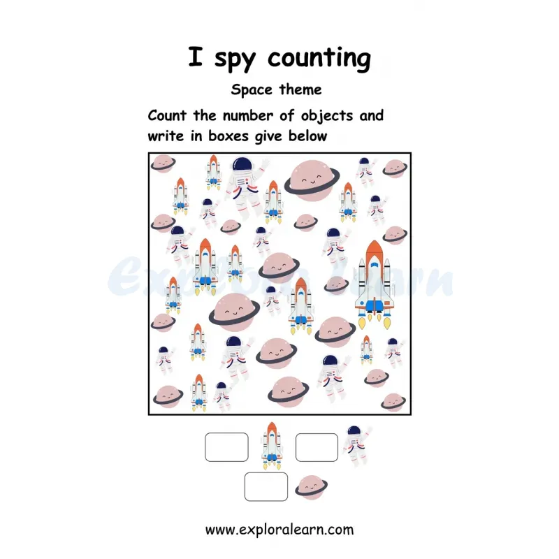 Free Exploralearn Worksheets, Counting worksheet