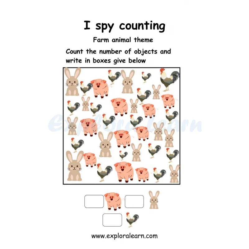 Free Exploralearn Worksheets, Counting worksheet
