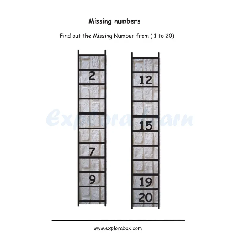 Free Exploralearn Worksheets, Missing Number Sequence Worksheets